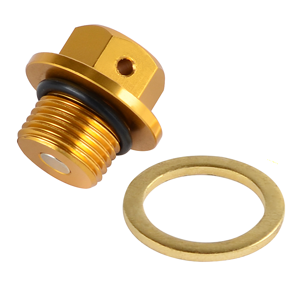 M14xP1.25 Anodized Magnetic Engine Oil Pan Drain Sump Plug Bolt Fits ...